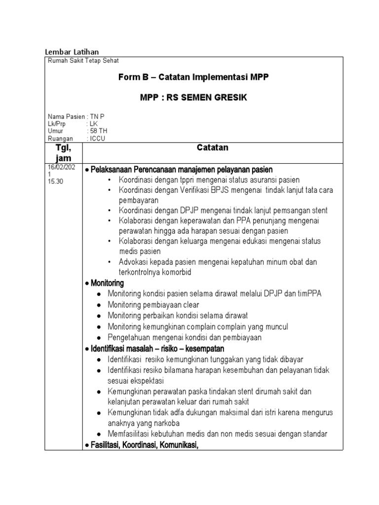Lembar Latihan Form B - MPP | PDF