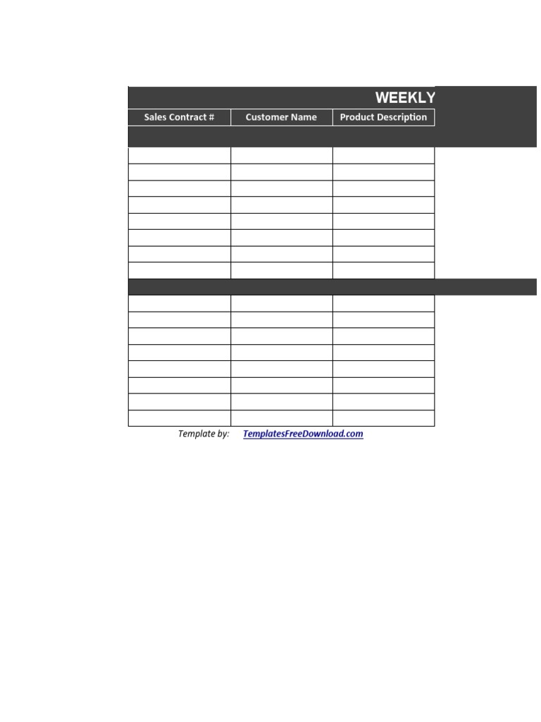 Weekly Production Schedule Template | PDF
