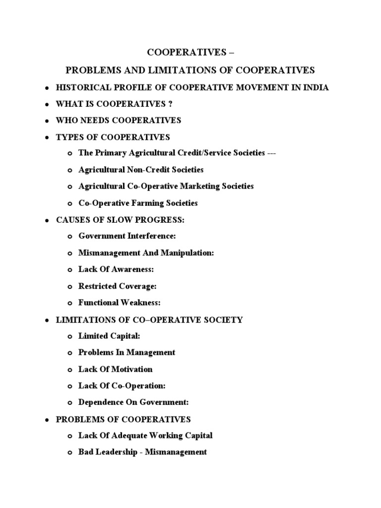 Historical Profile of Cooperative Movement in India | PDF | Cooperative ...