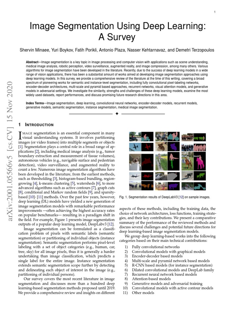 Deep Learning Image Segmentation Survey | PDF | Image Segmentation ...