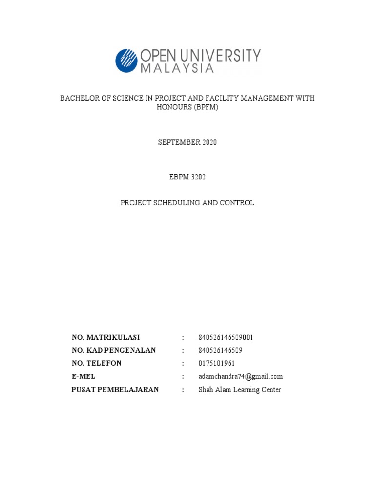 Ebpm 3203 Project Scheduling and Control | PDF | Science | Business