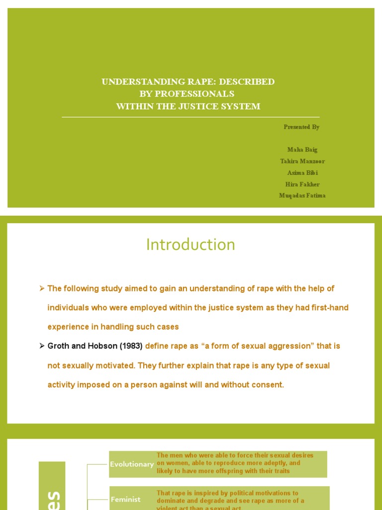 Understanding Rape: Described by Professionals Within The Justice ...