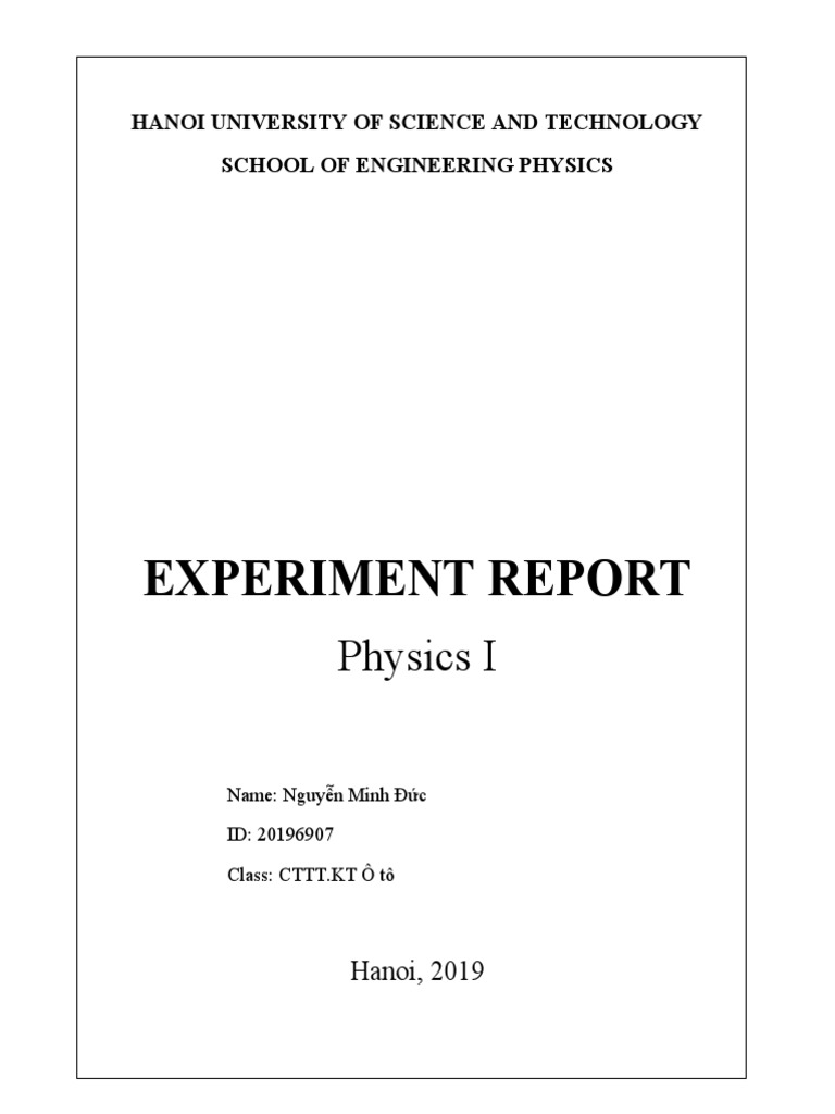 Experiment Report: Physics I | PDF | Collision | Quantity