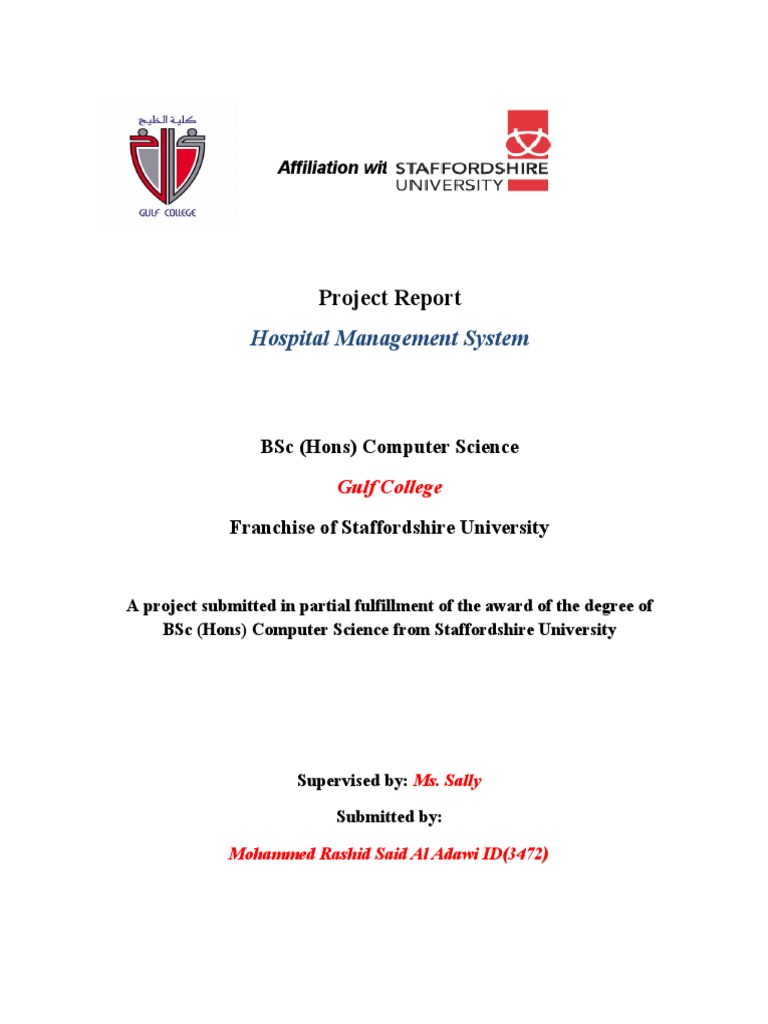 Hospital Management System: Project Report | PDF | Java (Programming ...