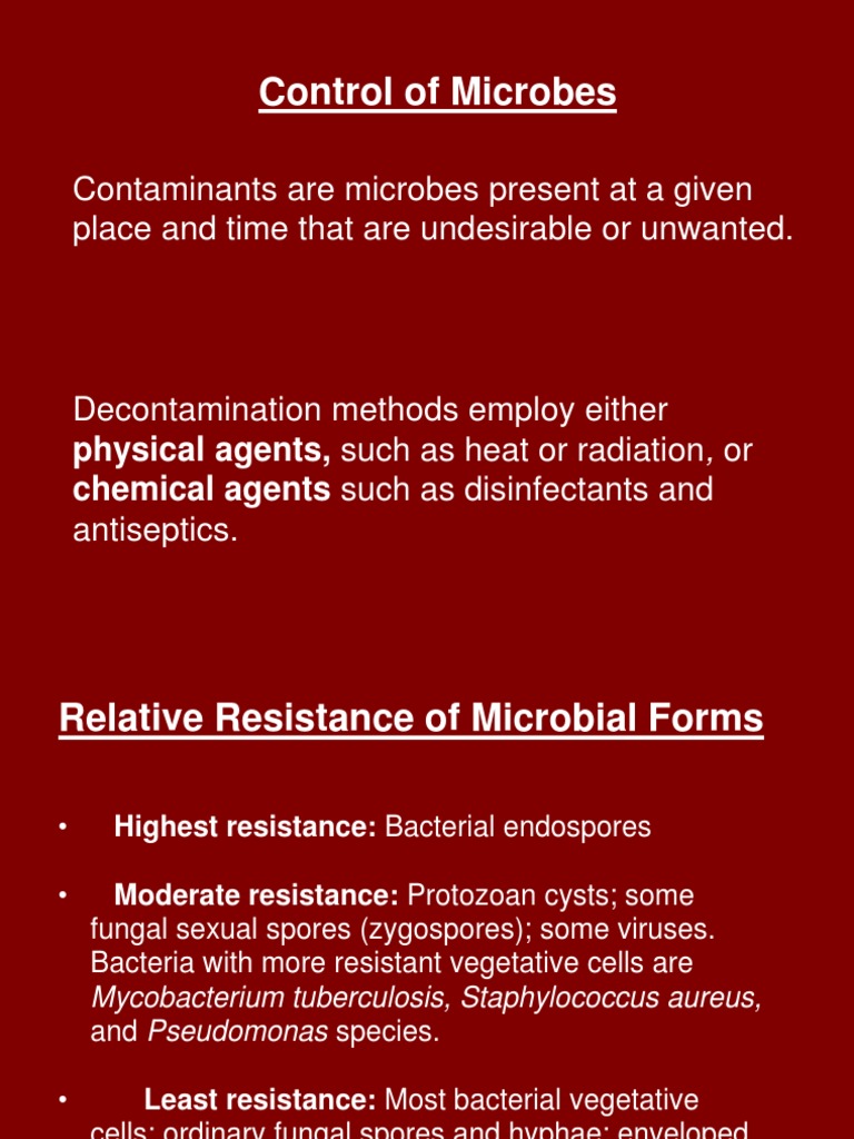 Microbial Control and Infections | PDF | Disinfectant | Antimicrobial
