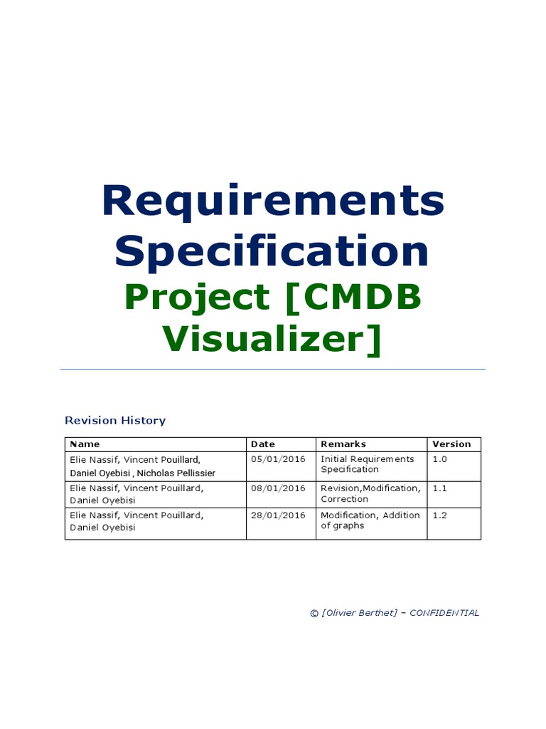 REQUIREMENTS SPECIFICATION CMDB Visualizer Feb 2016 | PDF | Microsoft ...