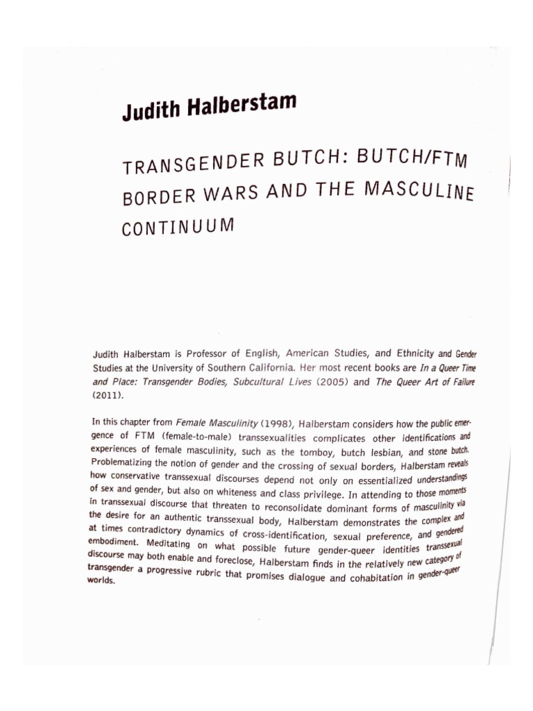 From Transgender Butch - Judith Halberstam-2 | PDF