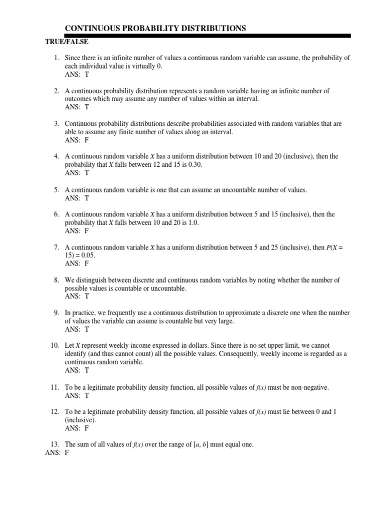 PGPBL02 Continuous Distributions Practice Questions Merged | PDF | Probability Distribution ...
