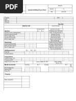Process Parameter Sheet | PDF