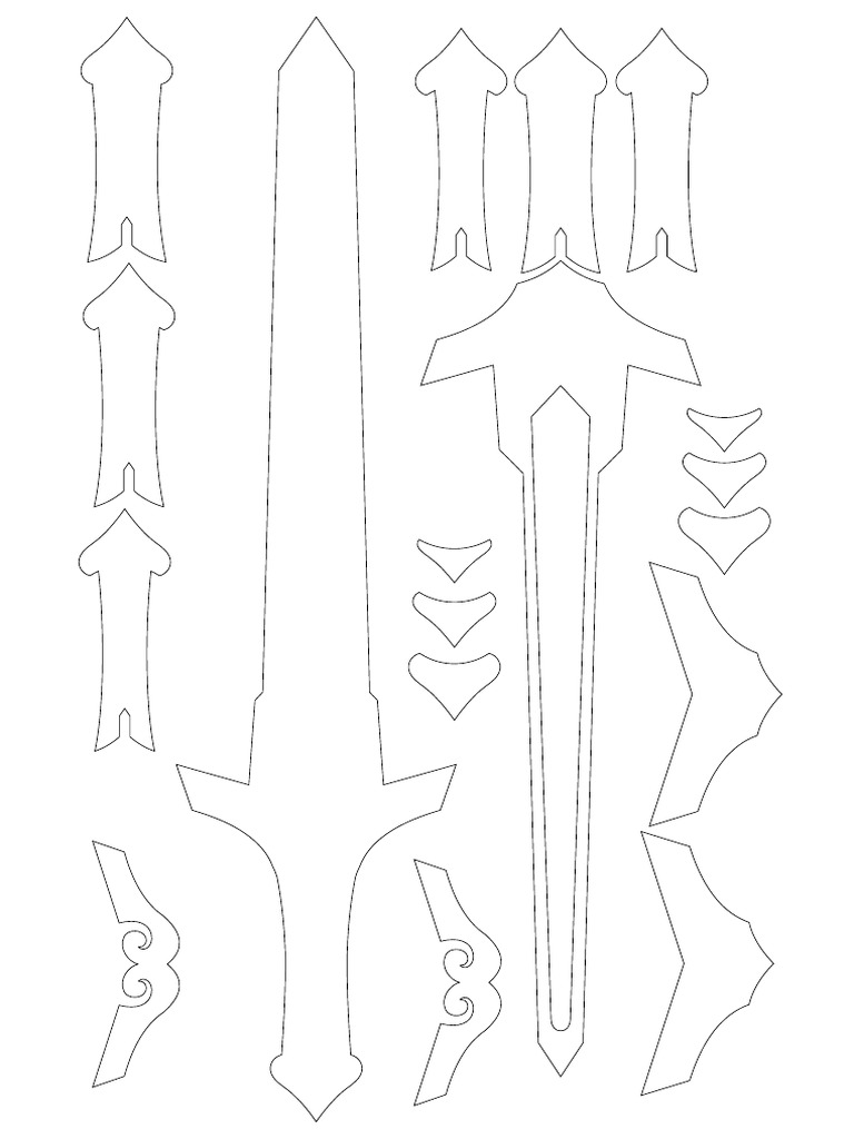 Pola Pedang Dari Kardus | PDF