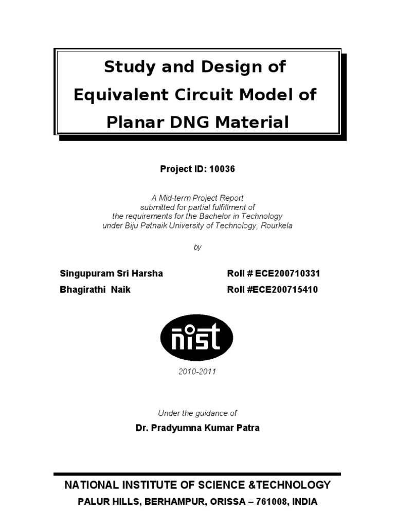 Equivalent Circuit Model of DNG Material | PDF | Metamaterial | Antenna ...
