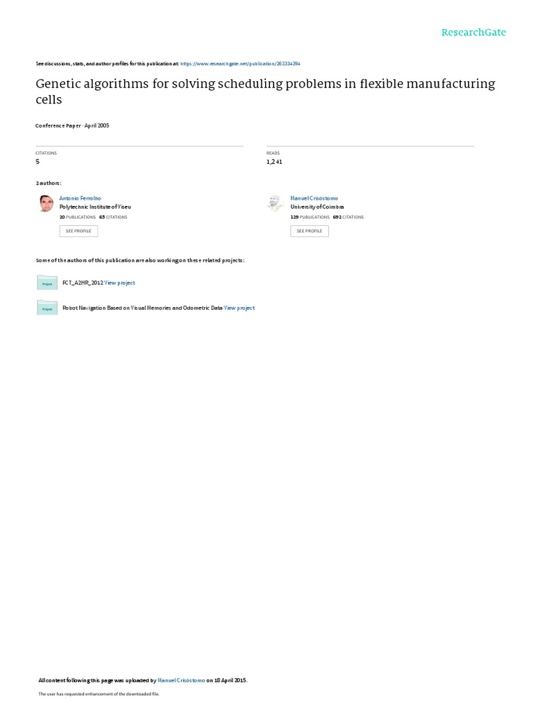 Genetic Algorithms For Solving Scheduling Problems | PDF | Genetic Algorithm | Mathematical ...