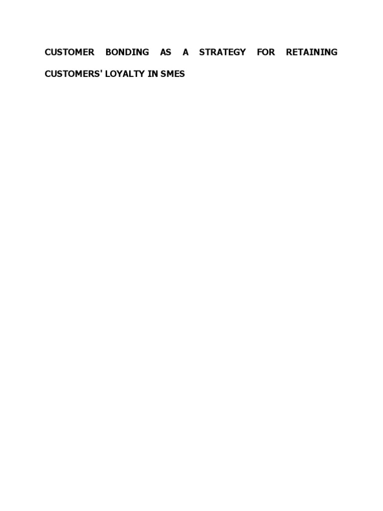 Customer Bonding As A Strategy For Retaining Customers | PDF | Customer ...