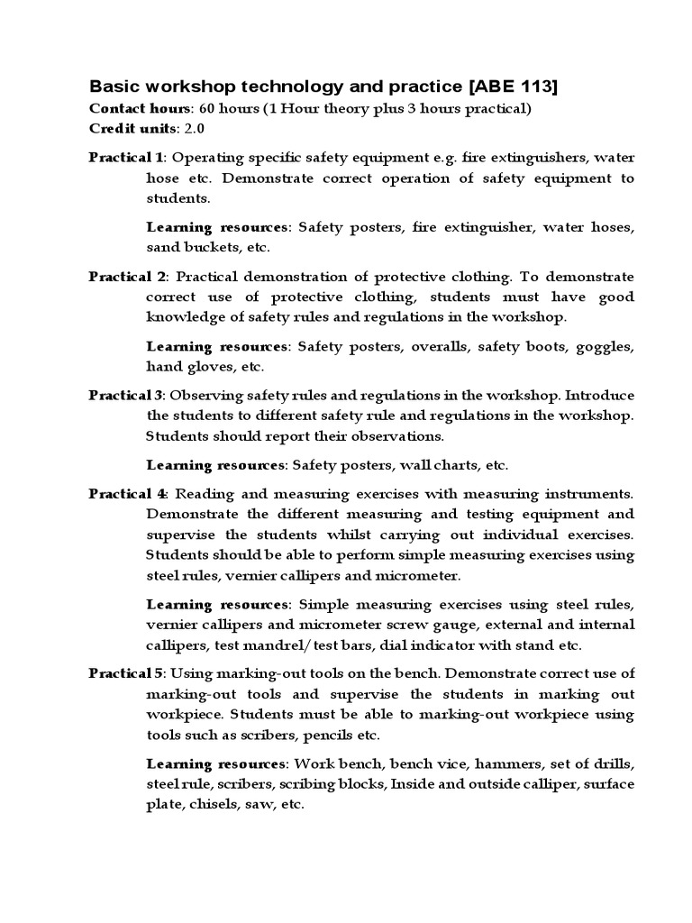 Abe 113 - Practical Content | PDF | Drill | Industries