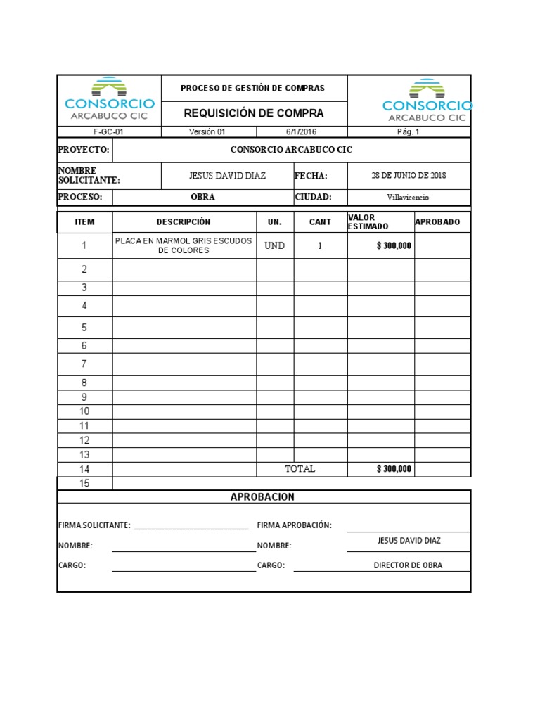 Requisicion Papeleria | PDF