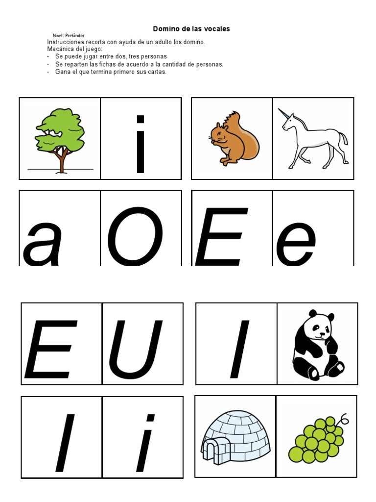 Dominó-Vocales Prekínder | PDF