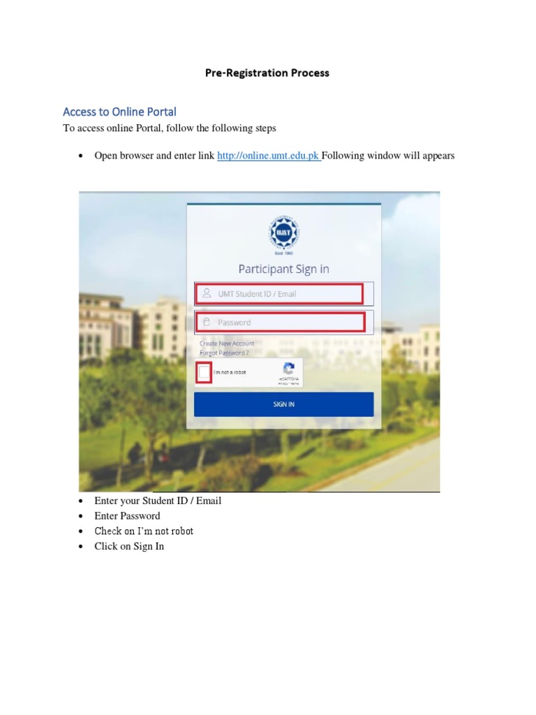 Pre-Registration Process | PDF