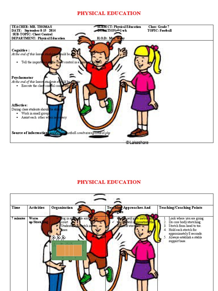 Chest Control Football | PDF | Physical Education | Teachers