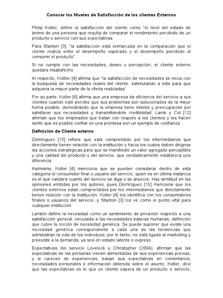 Cliente Externo | PDF | La satisfacción del cliente | Cliente