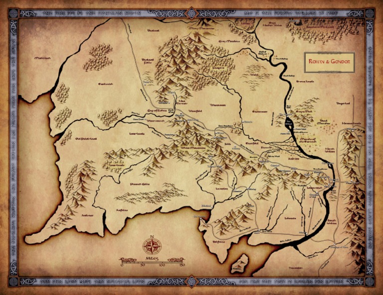 Rohan & Gondor Adventurer's Map | PDF | The Lord Of The Rings | Middle ...