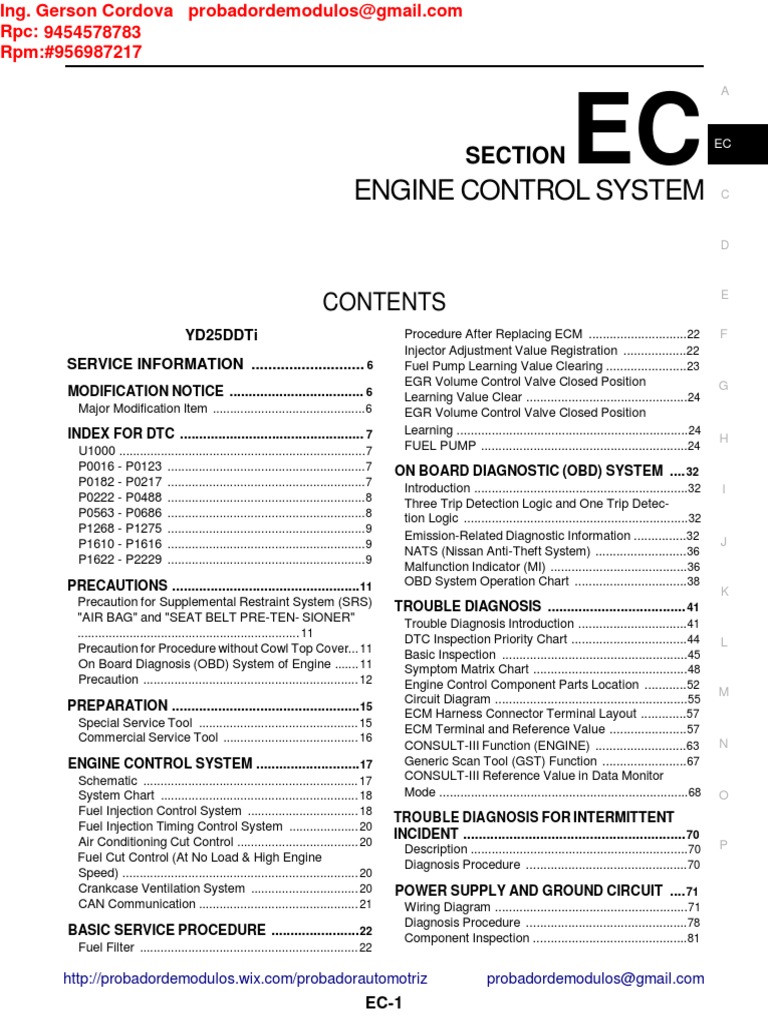 Nissan DTC P1622 & CKP Sensor Guide | PDF | Fuel Injection | Engine Technology