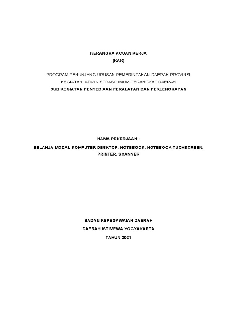 4 Kak Belanja Modal Komputer Desktop Notebook Notebook Tuchscreen. | PDF