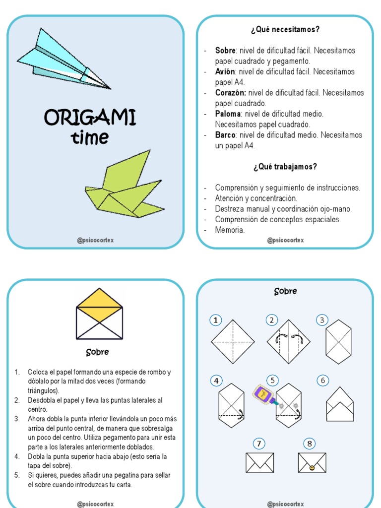 Instrucciones Para Hacer Un Sobre De Origami Kit Completo De Origami