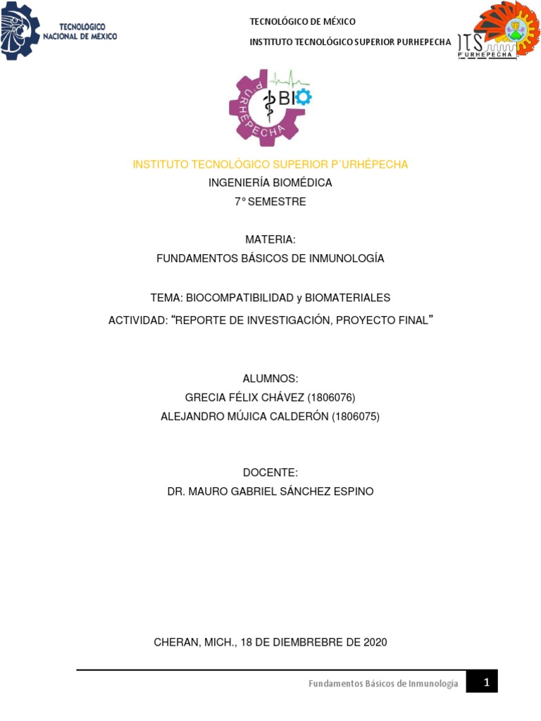 Biomateriales - Proyecto Final | PDF | Biomaterial | Dentadura postiza