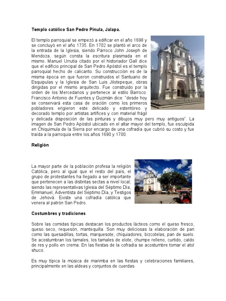 Templo Católico San Pedro Pinula | PDF | Religión y creencia