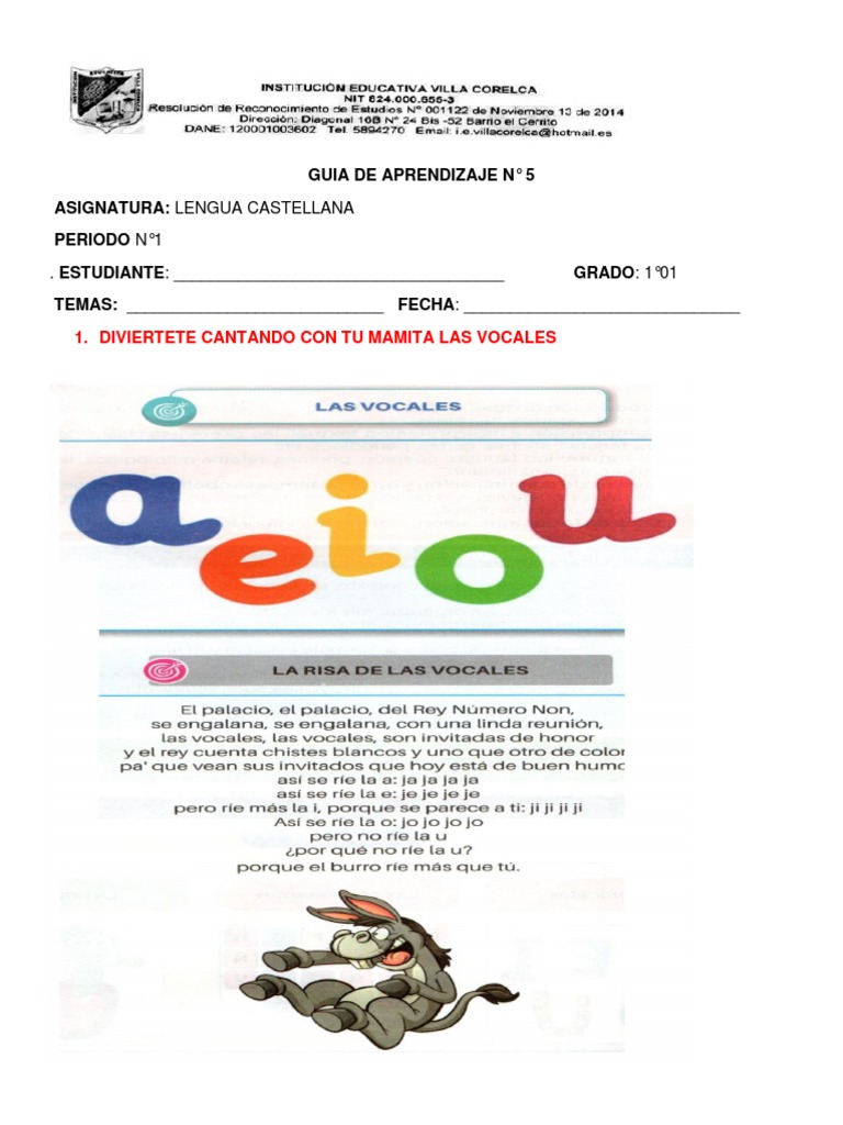 Guia 2 - Actividades Vocales | PDF | Artes del Lenguaje y Comunicación