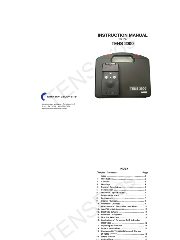 Tenspros: Instruction Manual Tens 3000 | PDF