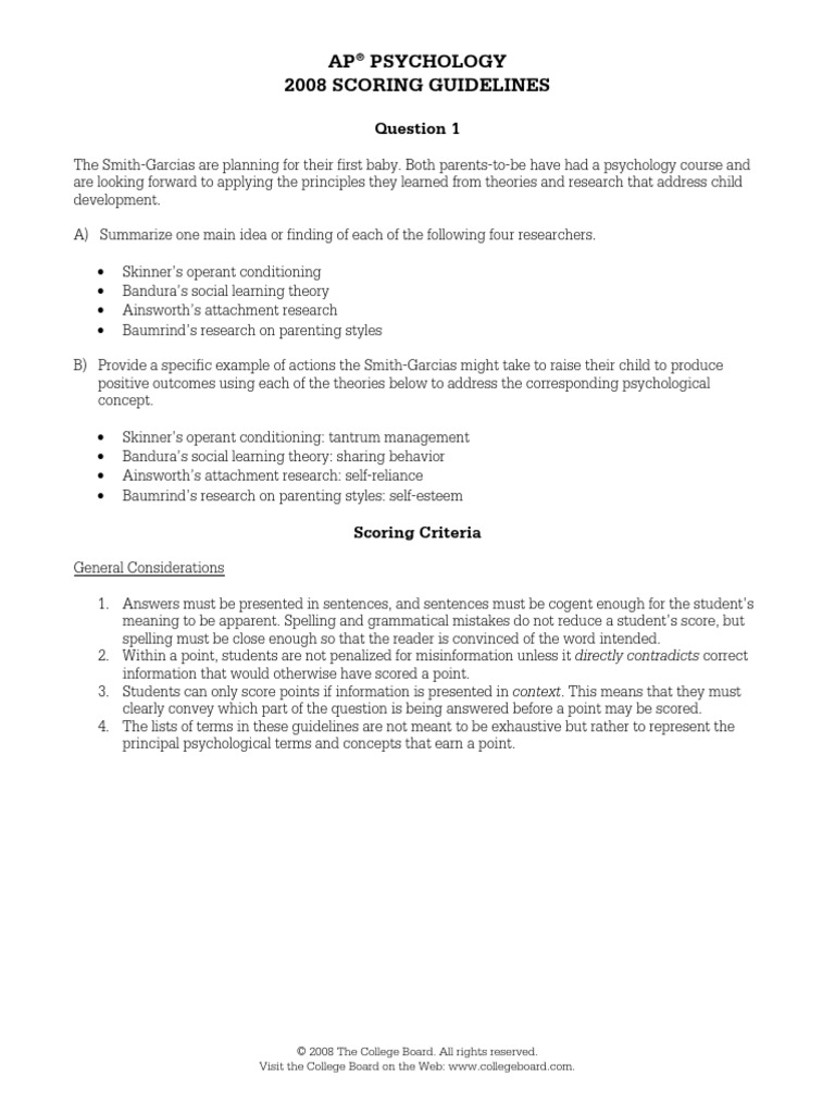 AP Psychology FRQ | PDF | Attachment Theory | Reinforcement