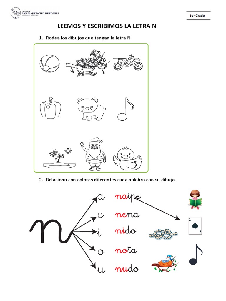 Ficha 1 Letra N | PDF