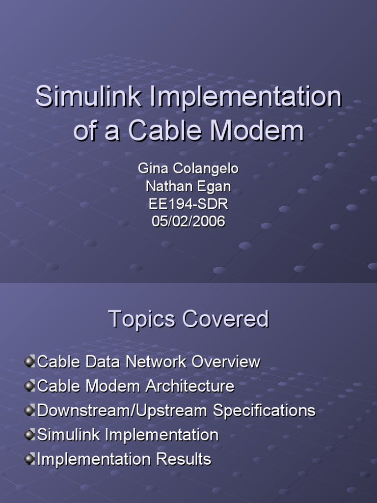 Cable Modems Simulink New | PDF | Cable Television | Modulation