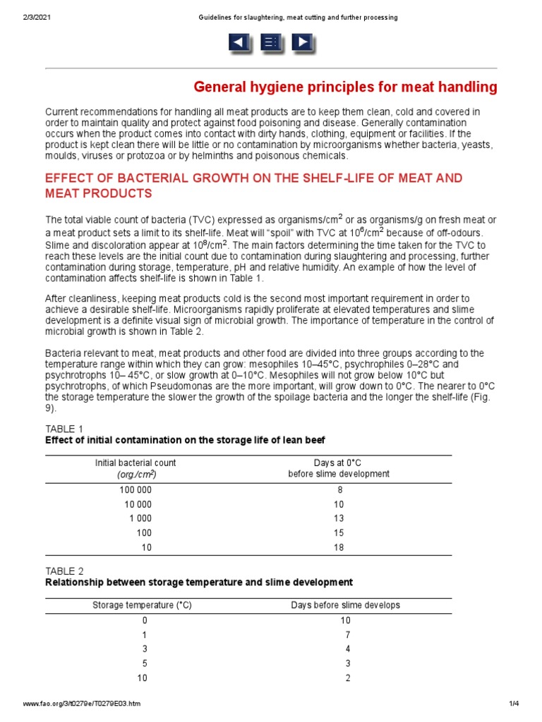 Guidelines For Slaughtering, Meat Cutting and Further Processing | PDF ...