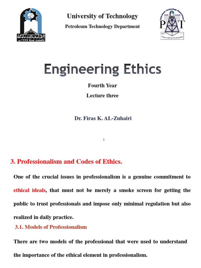 Professionalism and Codes of Ethics in Petroleum Engineering | PDF ...