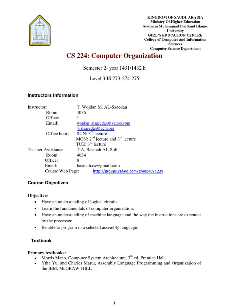 CSC 224 | PDF | Computer Science | Computing