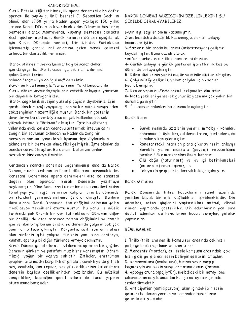 Barok Donemi | PDF