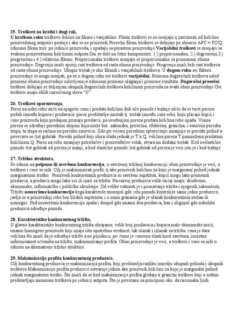 Mikroekonomija Kol 2 | PDF