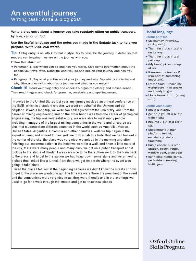Writing a Journey Blog Post | PDF | Train | Traffic