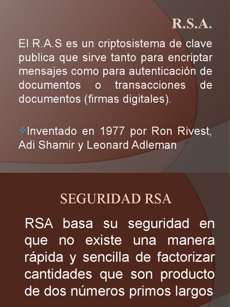 RSA | PDF | Clave (criptografía) | Técnicas de espionaje