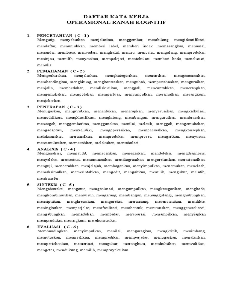 Kata Kerja Operasional (Kko) | PDF
