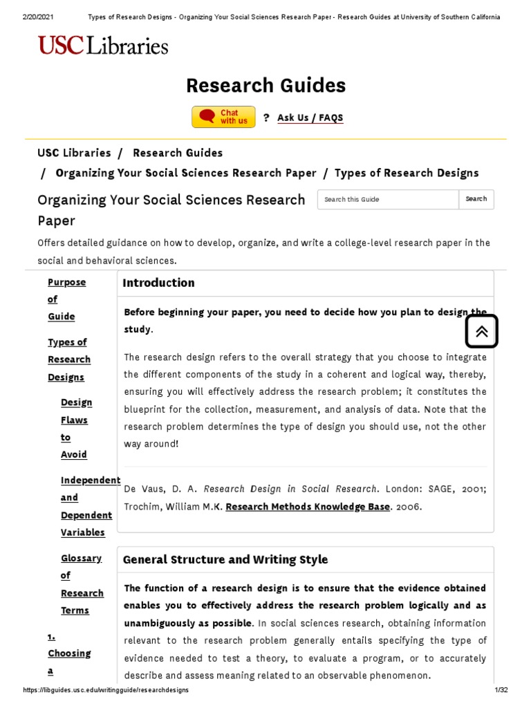 Types of Research Designs - Organizing Your Social Sciences Research ...