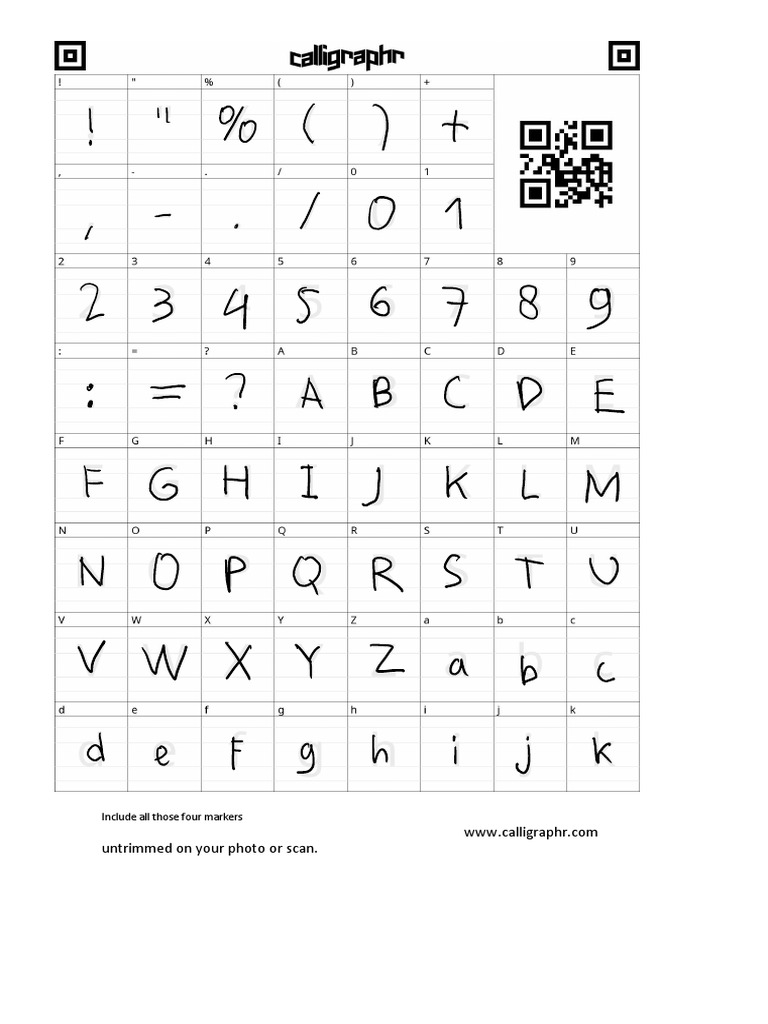 Calligraphr Template | PDF