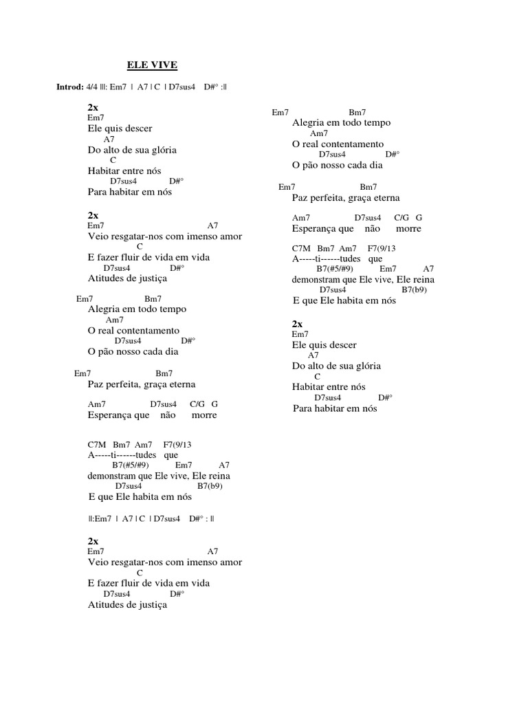 Ele Vive Cifra | PDF