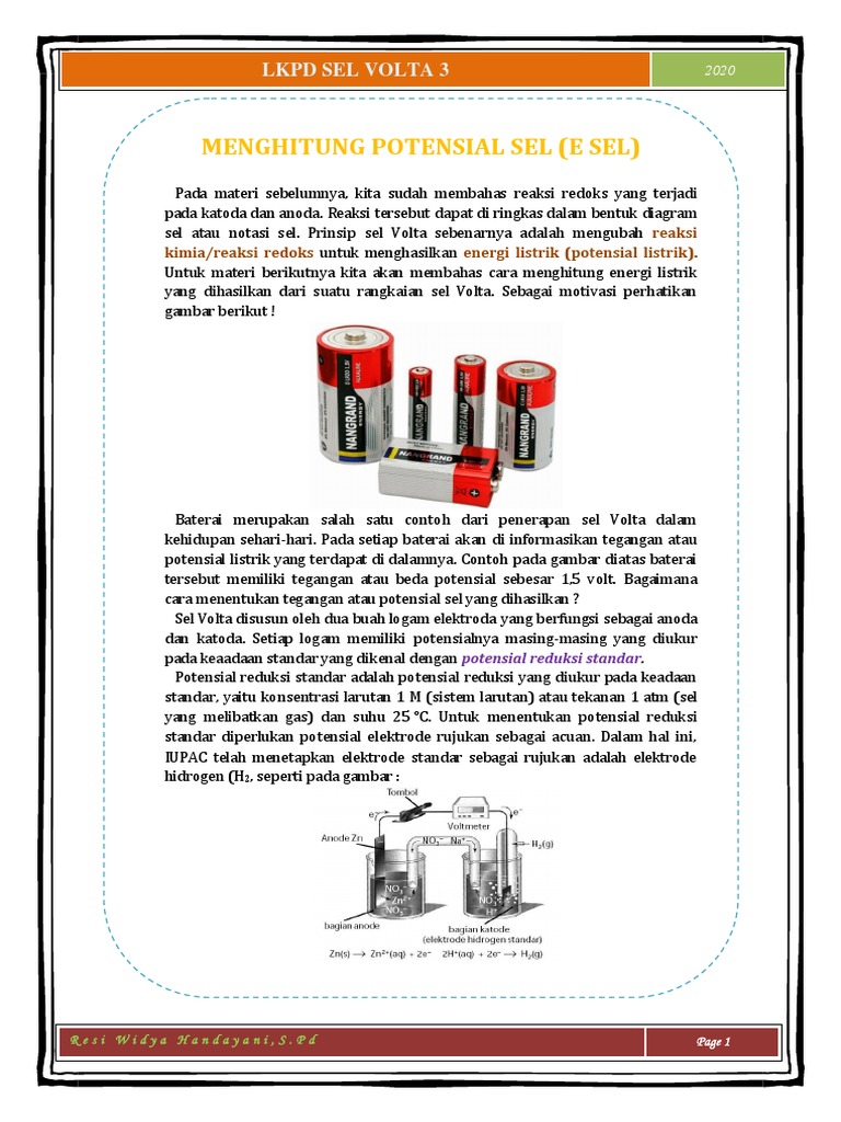 LKPD Sel Volta III | PDF
