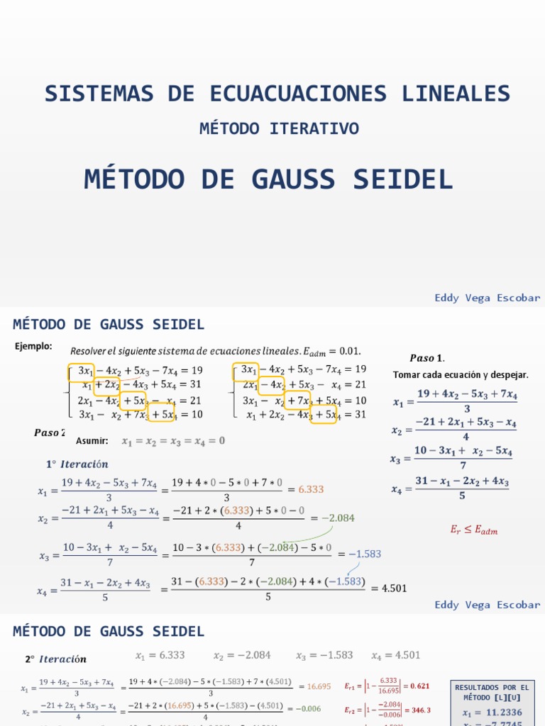 Método de Gauss Seidel | PDF