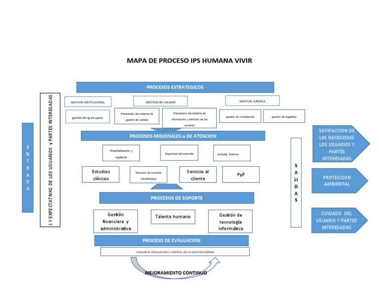 Mapa procesos IPS Humana Vivir | PDF | Sistema de manejo de calidad | Hospital