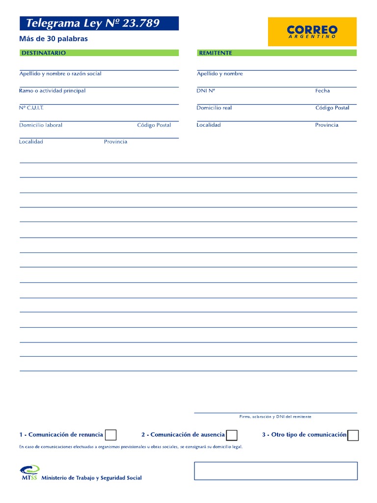 Modelos y formatos de telegramas | PDF