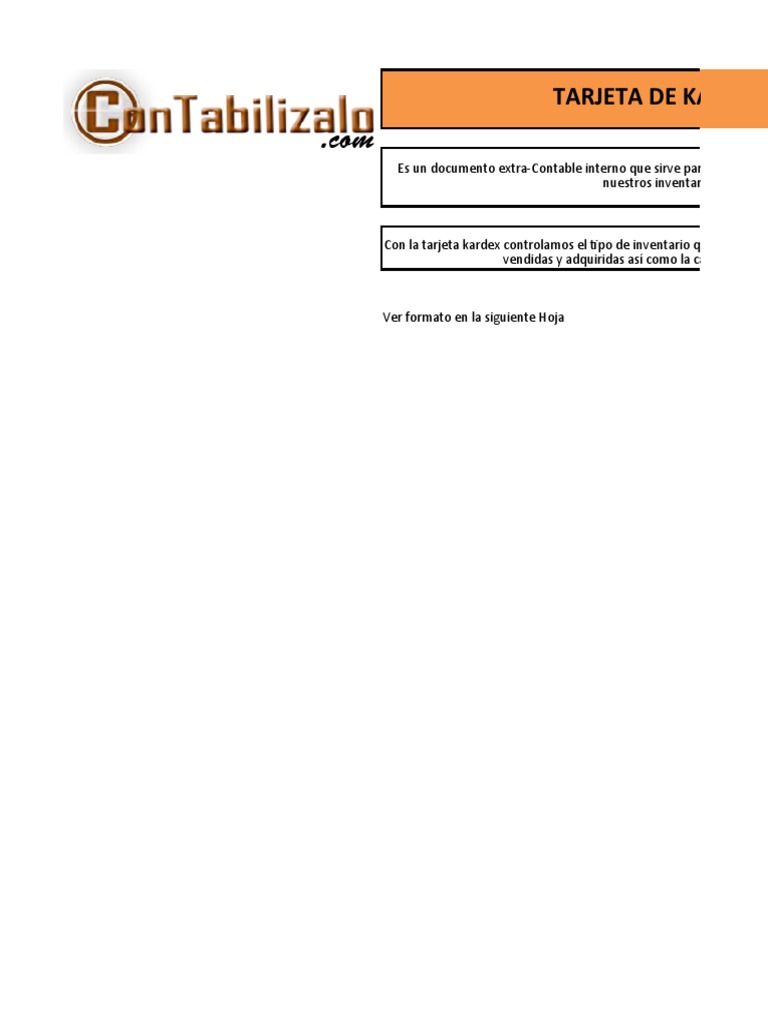 Tarjeta Kardex Peps | PDF | Procesos de negocio | Gestión de la cadena ...